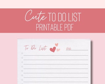 Pink to Do List, Task List, Daily Task List, Simple Check List, Cute ...