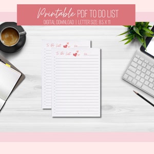 Pink to Do List, Task List, Daily Task List, Simple Check List, Cute ...