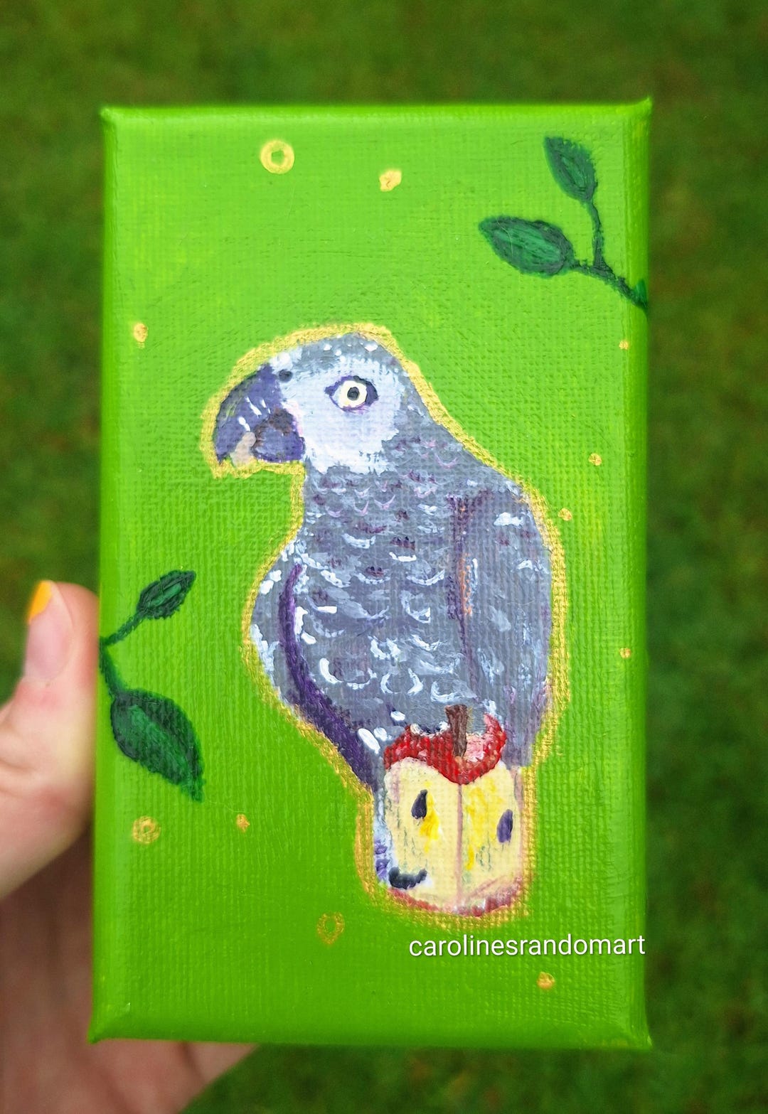 African Grey Parrot Portrait ~ Tropical Bird Wall Art ~ Bird Painting ...