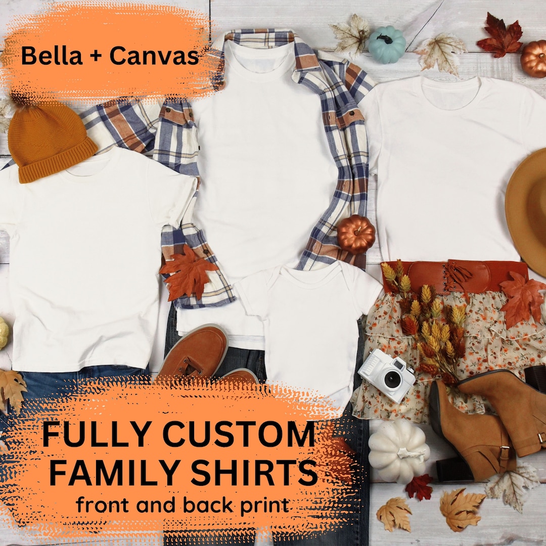 Custom Family Shirts Front & Back Print, Personalized Design Group T ...