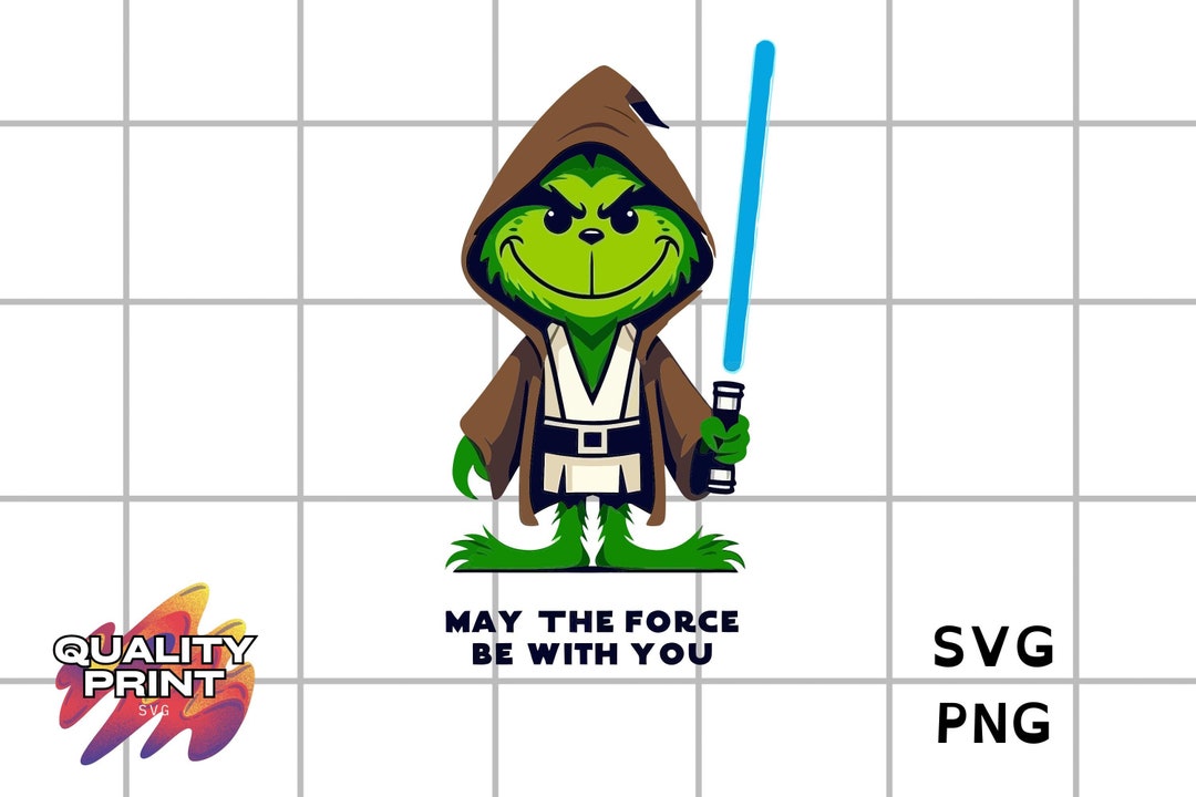 Halloween Themed Grinch Face Jedi SVG I Star Grinch SVG I Wars Grinch ...