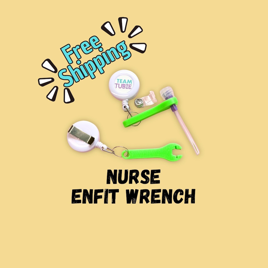 Glow-in-the-dark Enfit Wrench With Badge Reel: Nurse Gift, G-tube ...