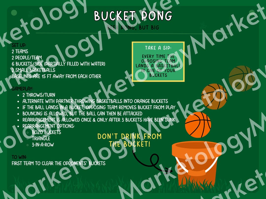 Bucket Pong - Game Play Instructions - Etsy