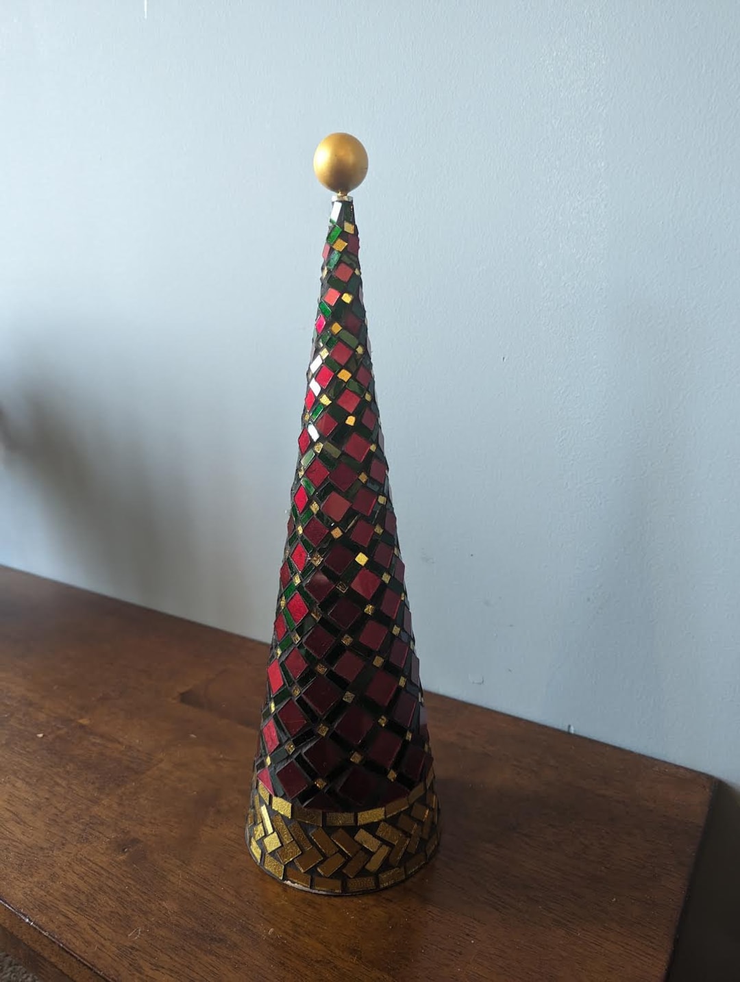 Vintage Stained Glass Christmas Tree Decoration - Etsy