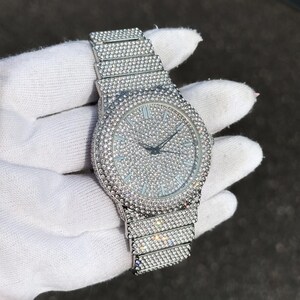 Men's 46mm Luxury Diamond Watch: End-to-end Fully Iced Out With ...
