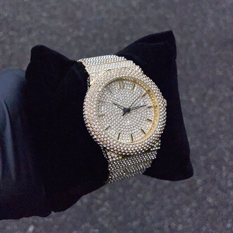 Men's 46mm Luxury Diamond Watch: End-to-end Fully Iced Out With ...