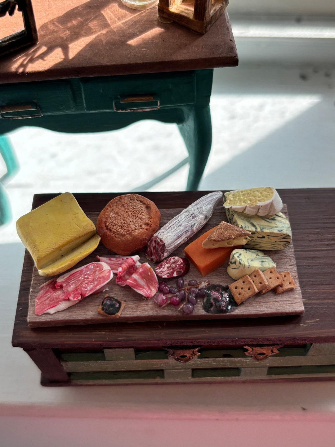 1:12 Scale Miniature Charcuterie Board, Miniature Meats and Cheeses ...