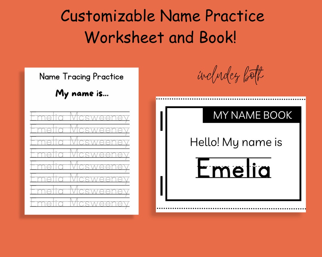 EDITABLE Name Tracing Worksheet Childrens Name Writing - Etsy