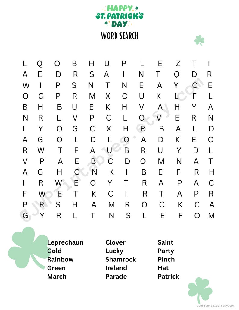 St. Patrick's Day Printable Activity Sheet Bundle! - Etsy