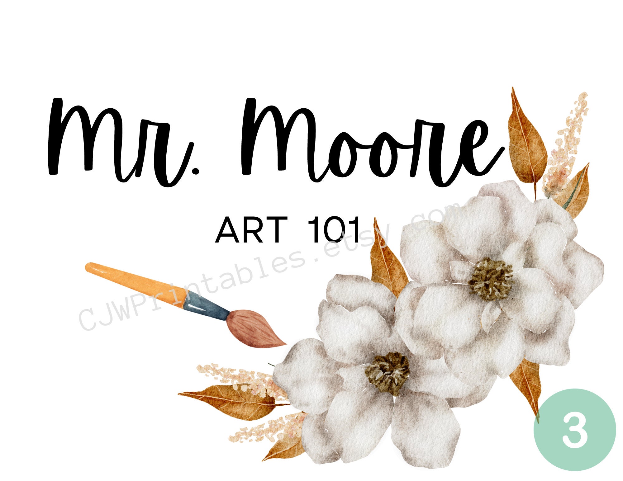 Personalized Laminated Floral Name Sign - Etsy