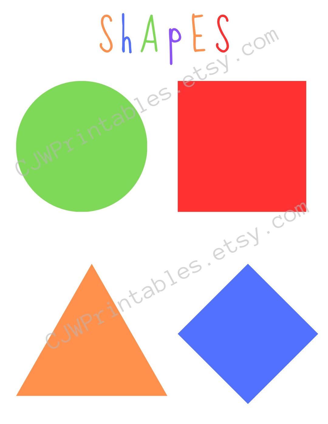 17 Page Printable Shapes Bundle Download - Etsy