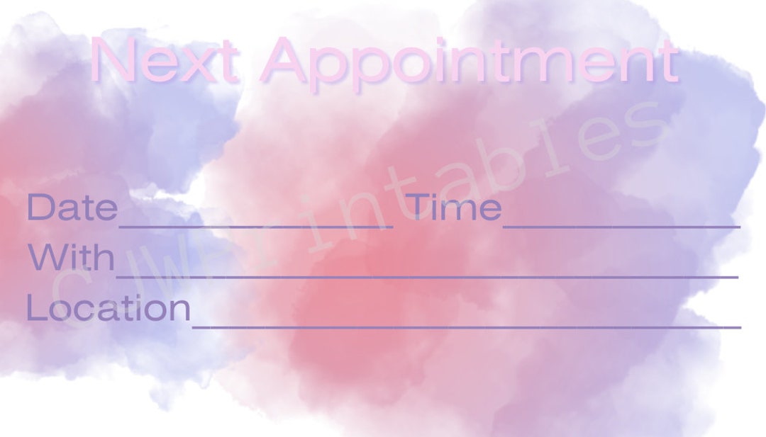 Next Appointment Cards 3.5x2 Inches - Etsy