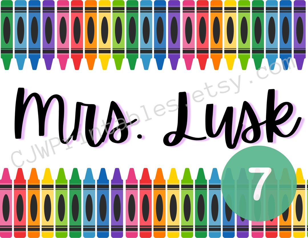 Personalized Crayon/colorful Laminated Name Signs - Etsy