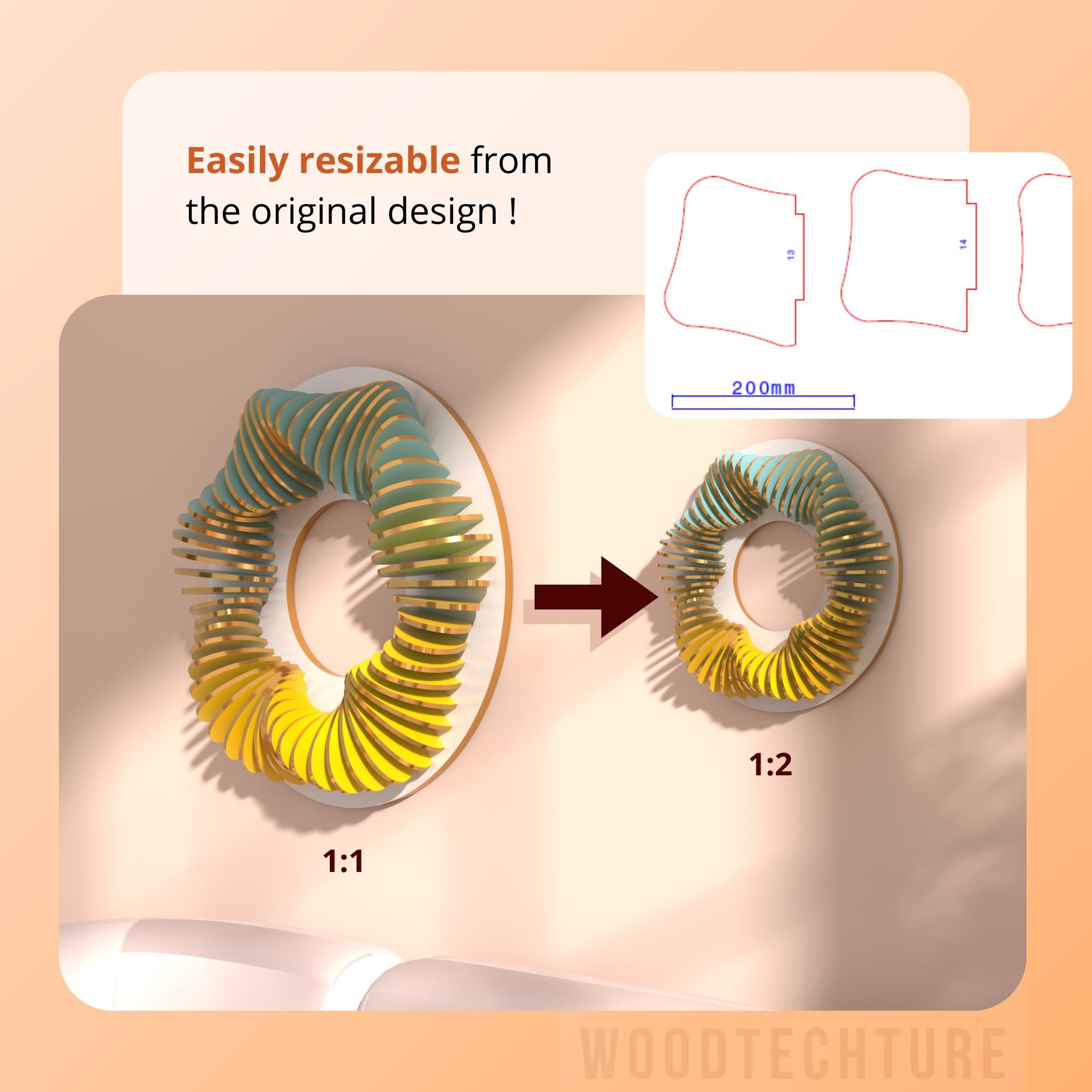 Parametric Wavy Mobius - 16 of 16 Serie - Wall Decoration Manufacturing ...