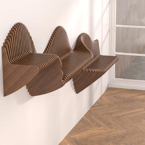 Parametric Wavy Shelf - Wood Wall Decoration - CNC and Laser Cutting ...