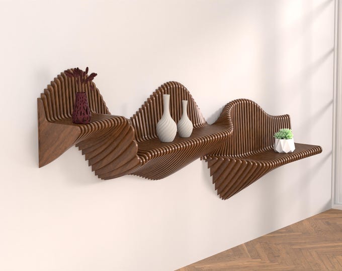 Parametric Wall Art| Parametric Style Floating Shelf PFS-003 - Digital ...
