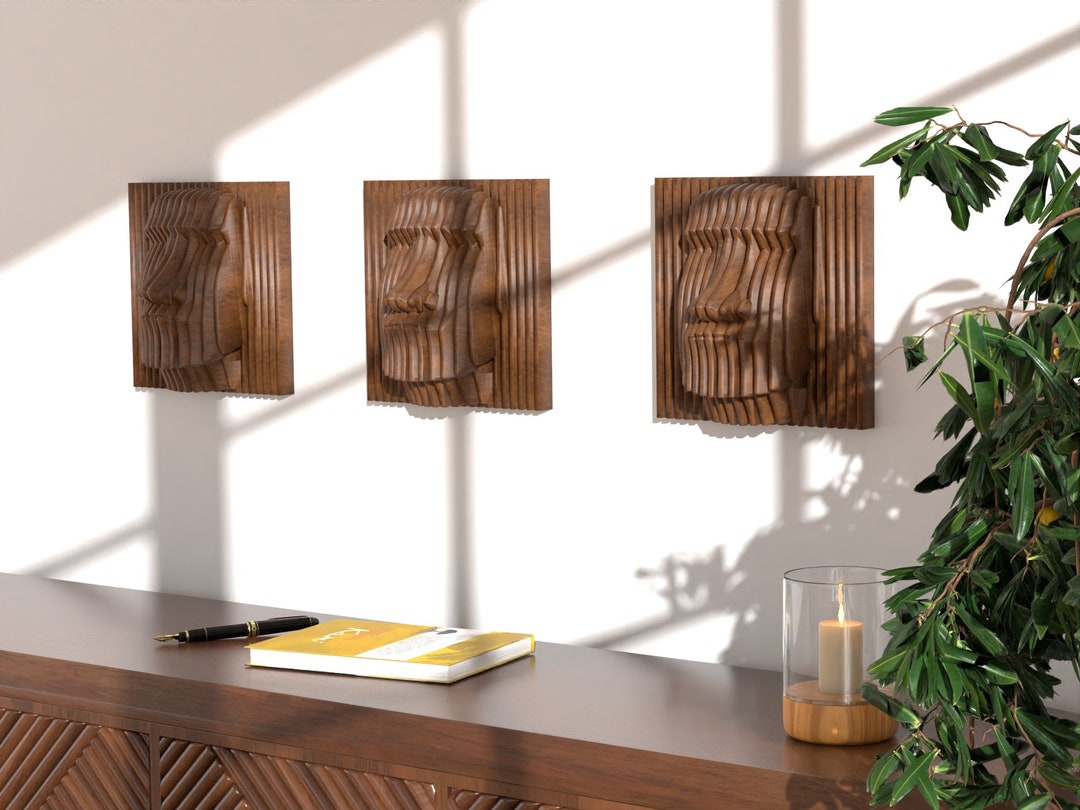 Parametric Moaï - Minimalist Wall Art Decor - Laser and CNC Cutting ...