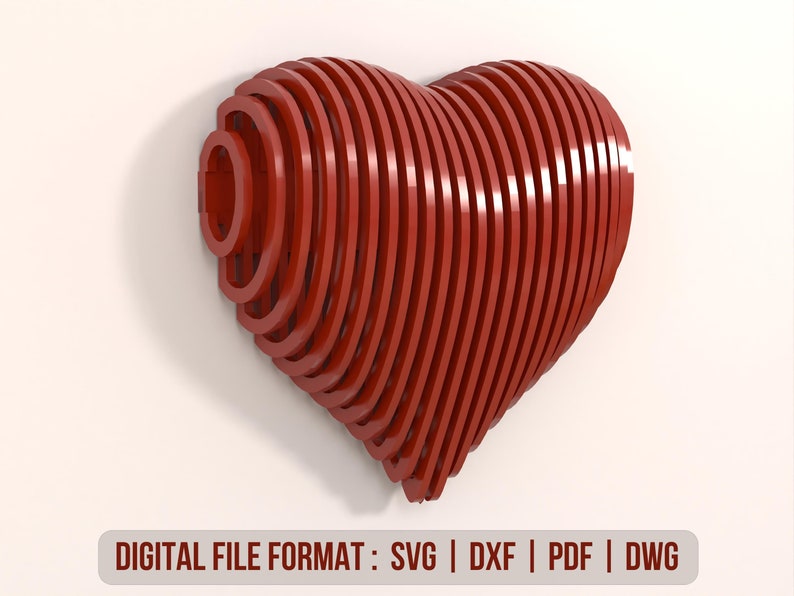 Parametric Wall Art Decor - Minimalist Heart - CNC and Laser Cutting ...