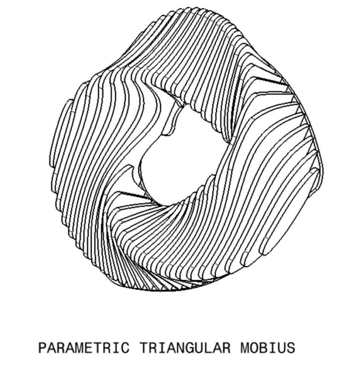 Mobius Parametric Triangular - Minimalist Wall Art Decor - Laser and ...