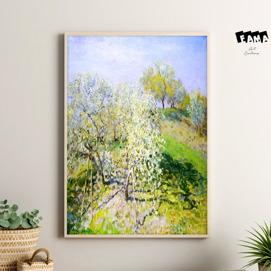 Claude Monet, Apple Trees in Bloom, 1873, Claude Monet Print, Landscape ...