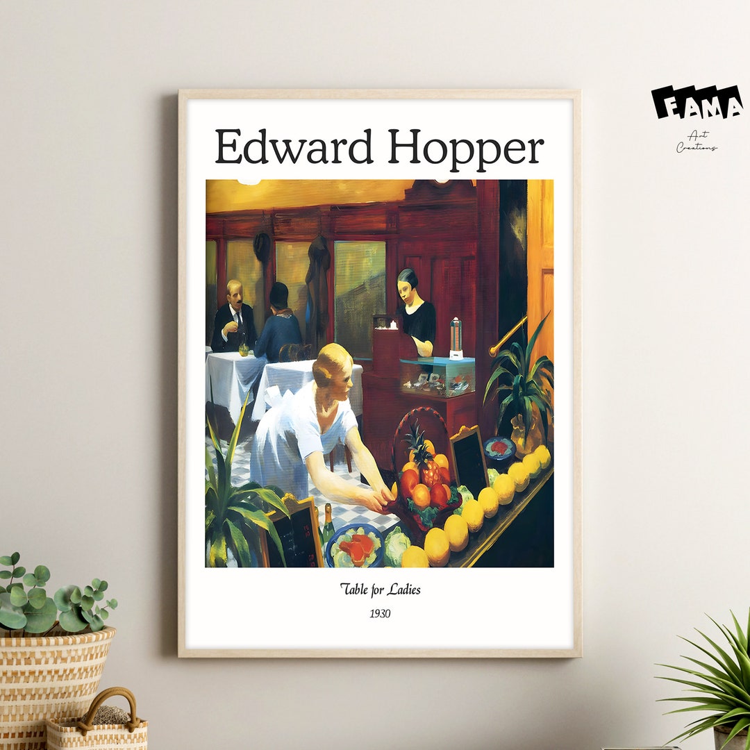 Edward Hopper Table for Ladies 1930 Edward Hopper Poster - Etsy
