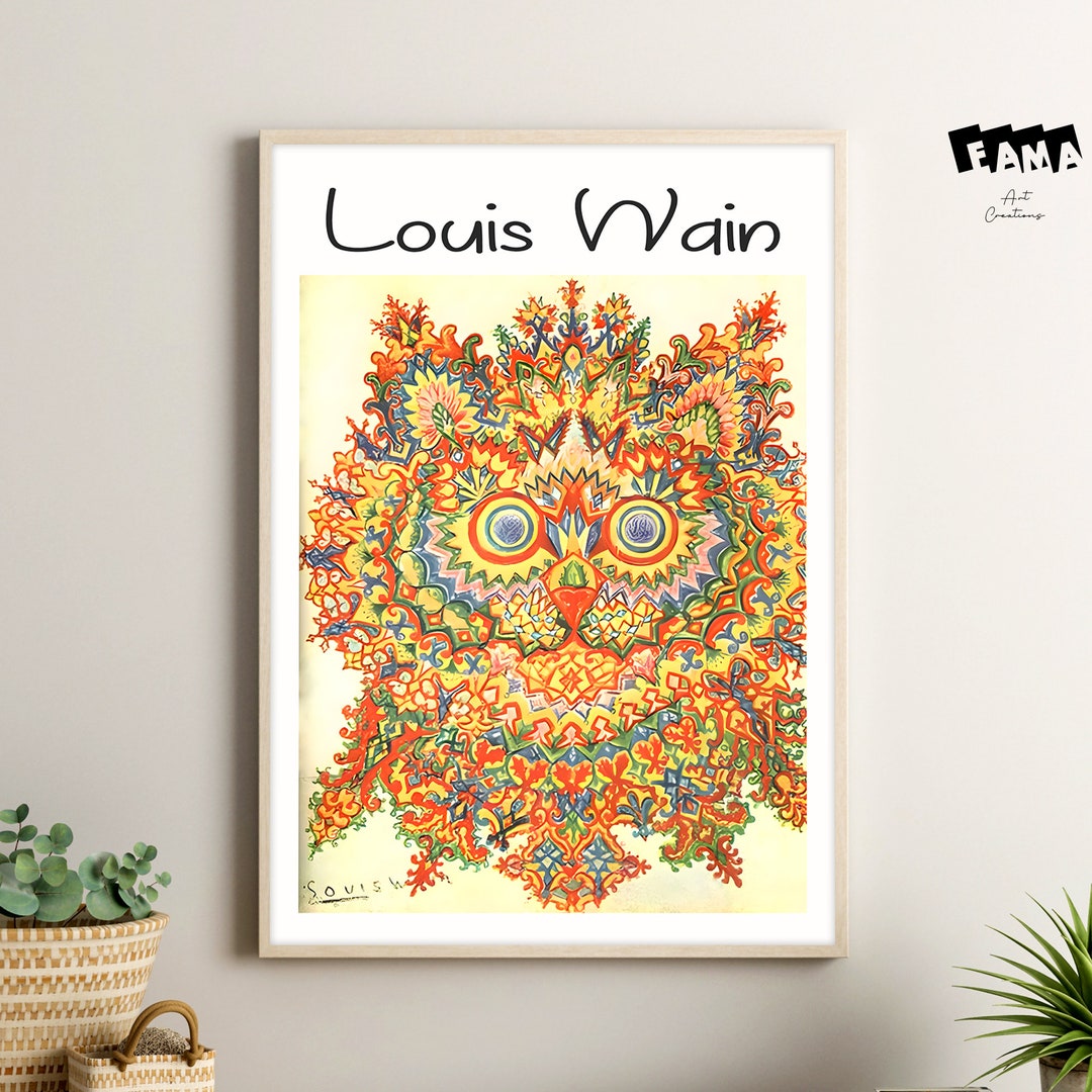 Louis Wain Louis Wain Cat Poster Illustration Poster - Etsy