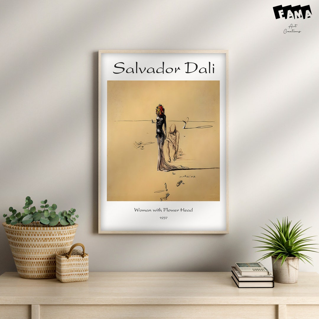 Salvador Dali Woman With Flower Head 1937 Dali Exhibiton - Etsy