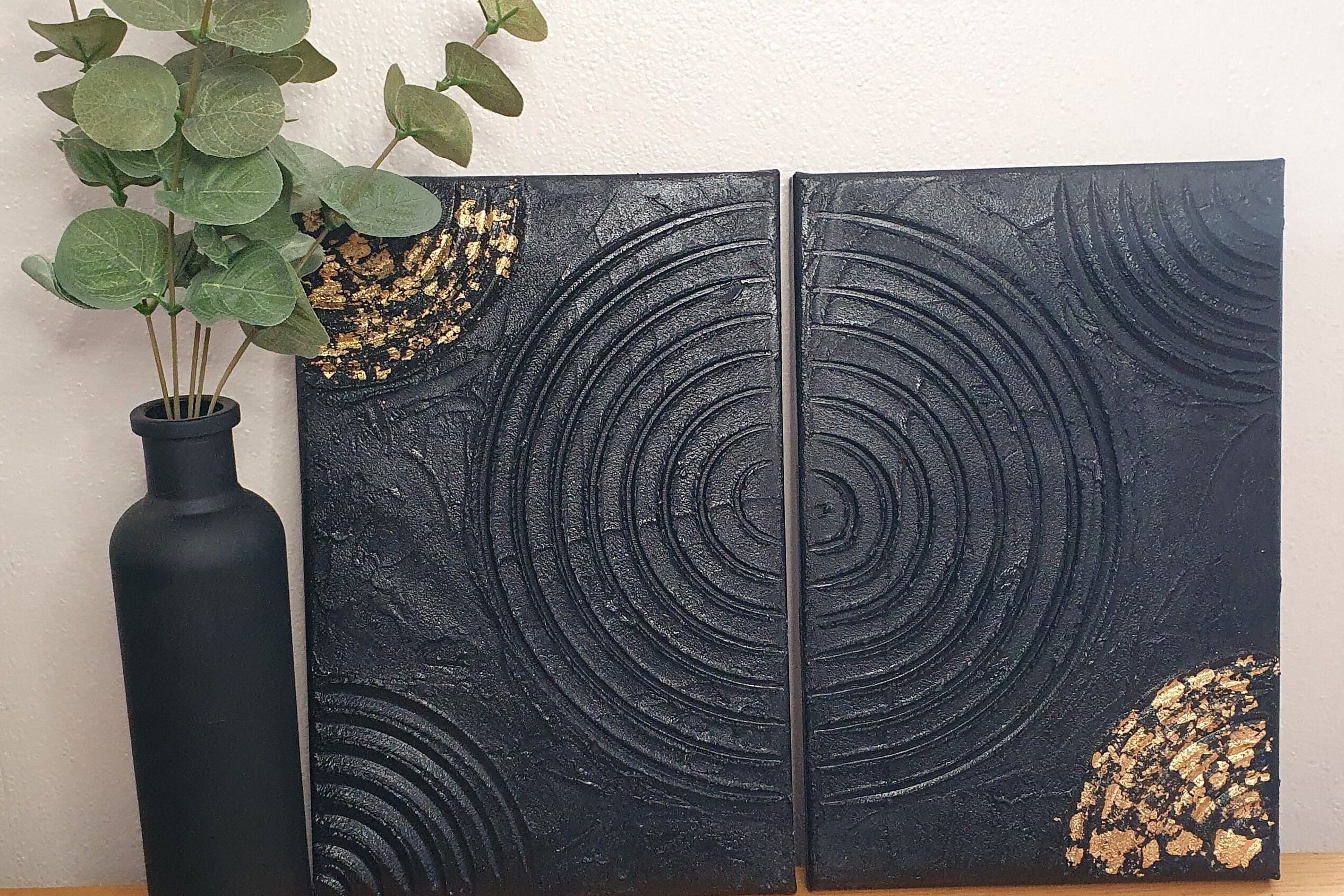 Textured Art | Black Textured Art| Canvas Wall Art| Home Decor| House ...