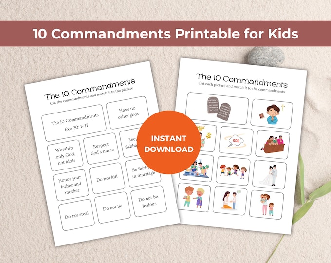 Ten Commandments Coloring Crown Headband, Printable Kids Bible Verse ...