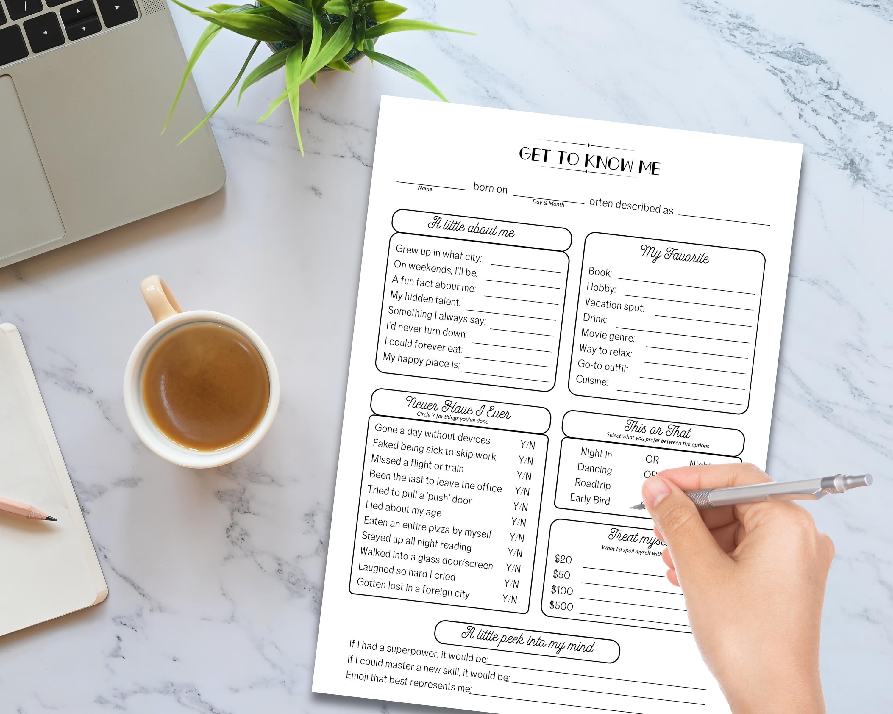 Get to Know Your Staff Questionnaire Printable, Instant Download Team ...