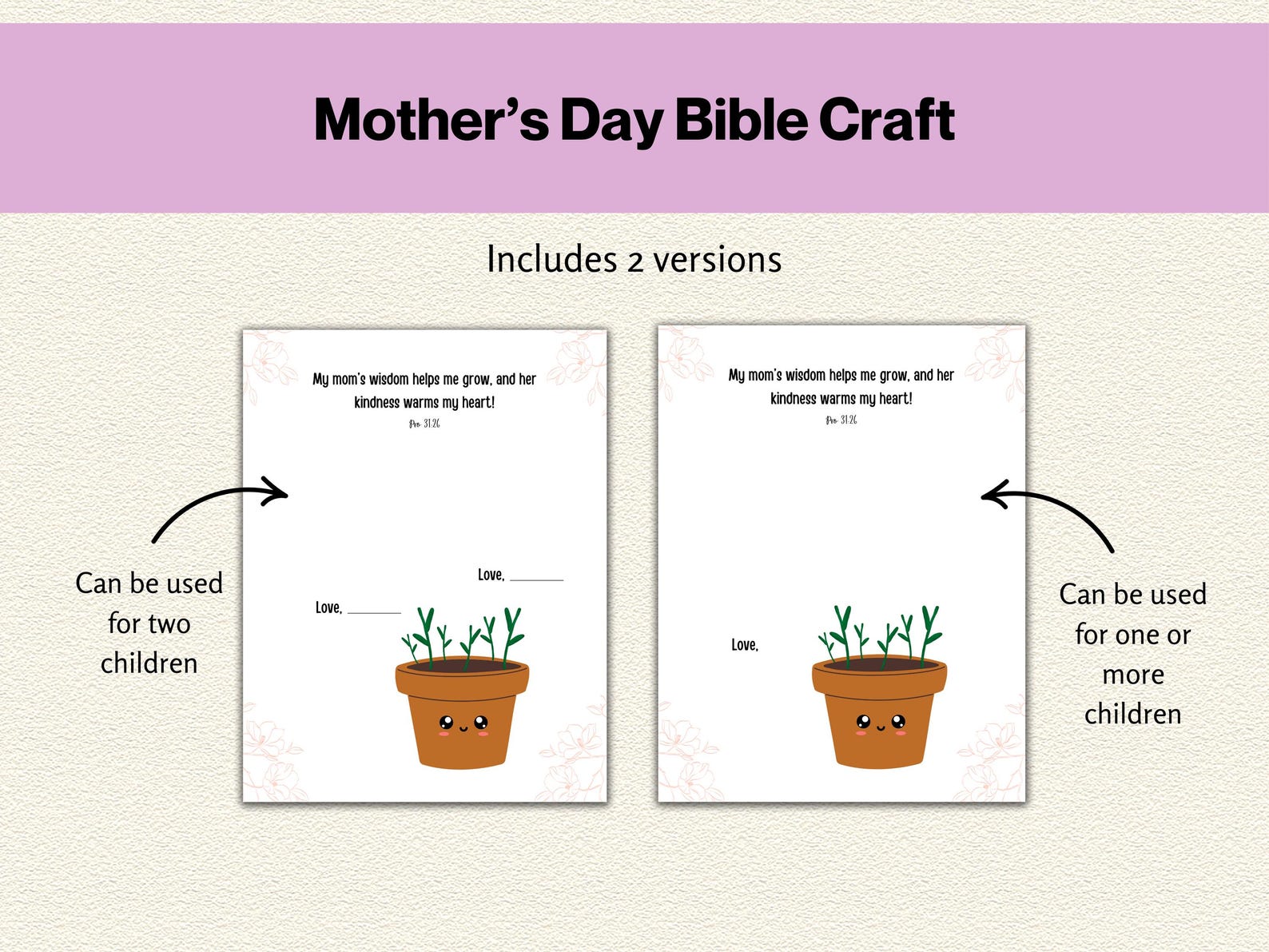 Personalized Christian Handprint Craft - Proverbs 31:26, Flower Pot ...