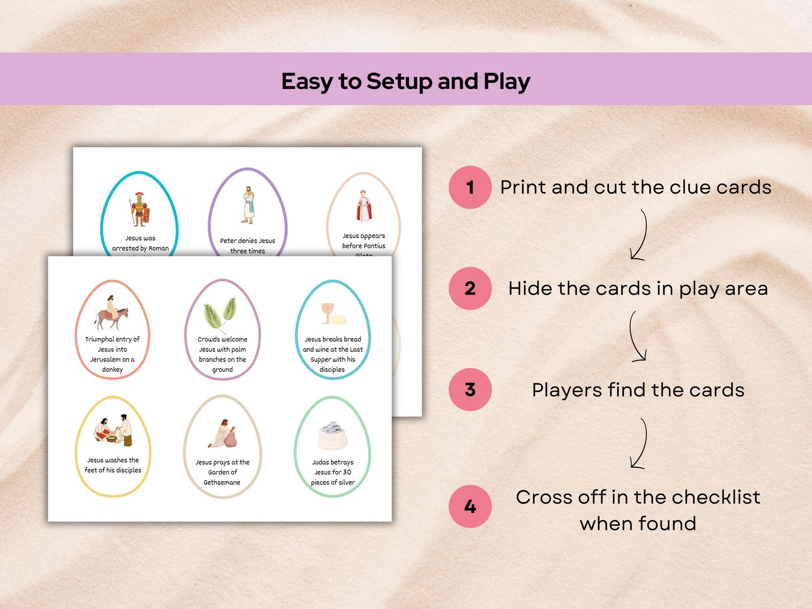 The Easter Story Scavenger Hunt, Christian Holy Week Easter Egg Hunt ...