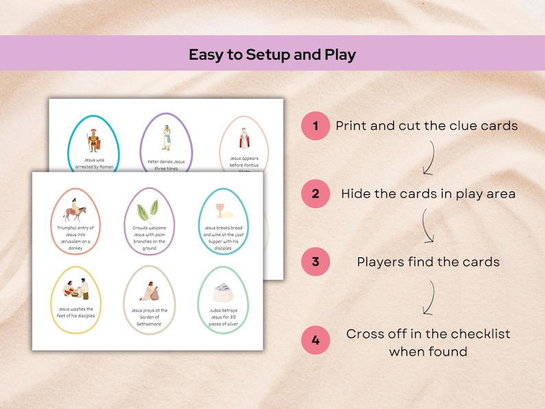 The Easter Story Scavenger Hunt, Christian Holy Week Easter Egg Hunt ...