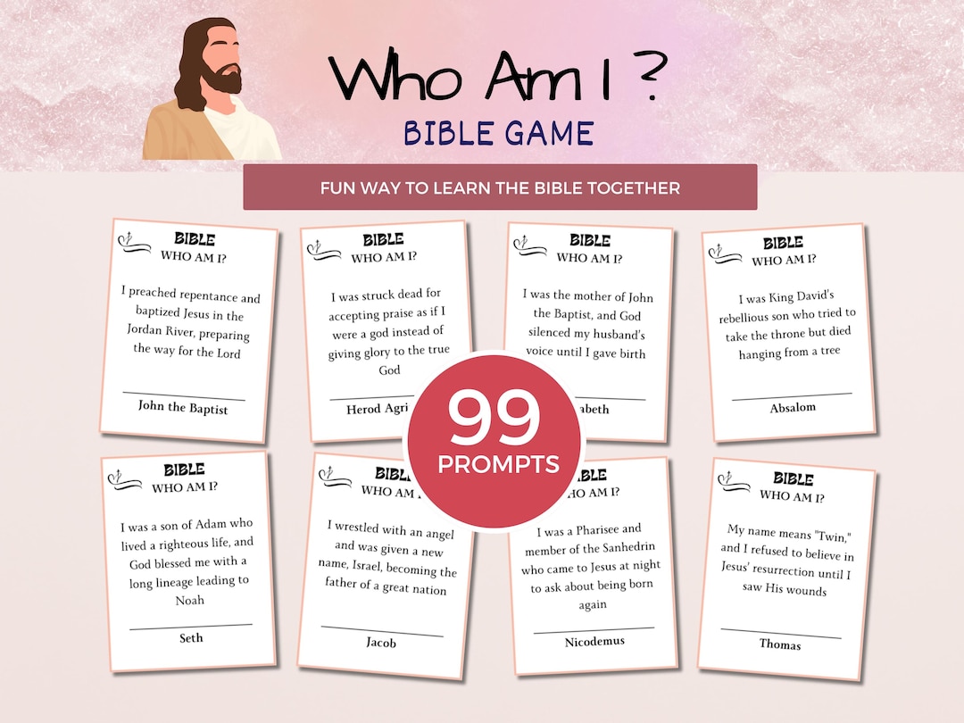 Who Am I? Bible Game – Printable Christian Trivia, Bible Characters ...