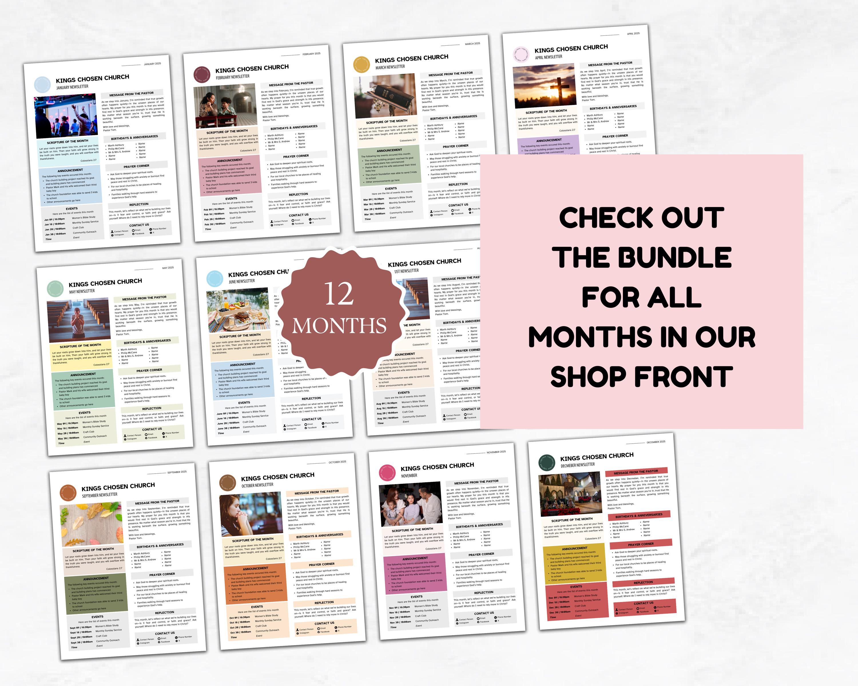 May Editable Church Newsletter Template, Canva Christian Newsletter ...