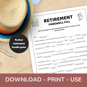 Retirement Party Games Printable, Work Retirement Party Icebreakers ...