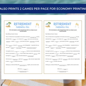Teacher Retirement Party Game, Printable Retirement Teacher Farewell ...
