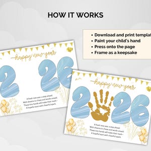 Happy New Year 2026 Handprint Keepsake, Printable Handprint Poem, New ...