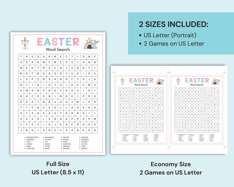 Christian Easter Word Search Puzzle, Holy Week Sunday School Activity ...