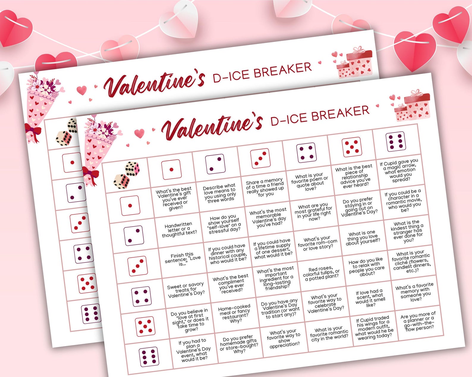 Valentine's Day Dice Game, Couples Ice Breaker Games, Last Minute Games ...
