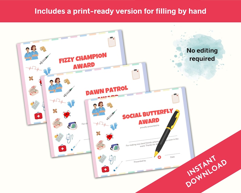 30 Editable Nurse Awards, Nurse Superlatives Award, Funny Nursing ...