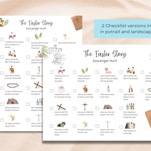 The Easter Story Scavenger Hunt, Christian Holy Week Easter Egg Hunt ...