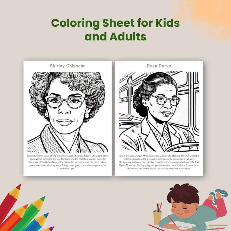 Black History Month Coloring Pages, 14 Educational Coloring Sheets ...