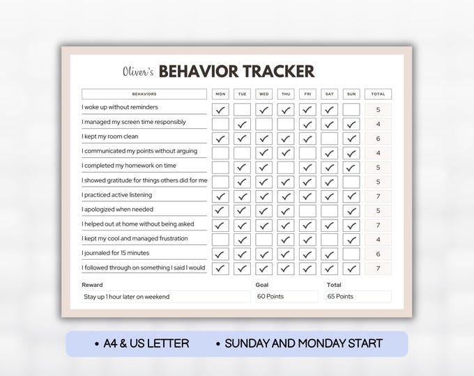 Editable Teens Responsibility Chart, Responsibility Checklist ...