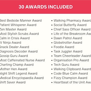 30 Editable Nurse Awards, Nurse Superlatives Award, Funny Nursing ...