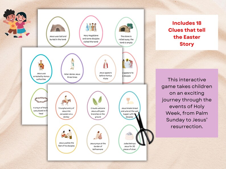 The Easter Story Scavenger Hunt, Christian Holy Week Easter Egg Hunt ...