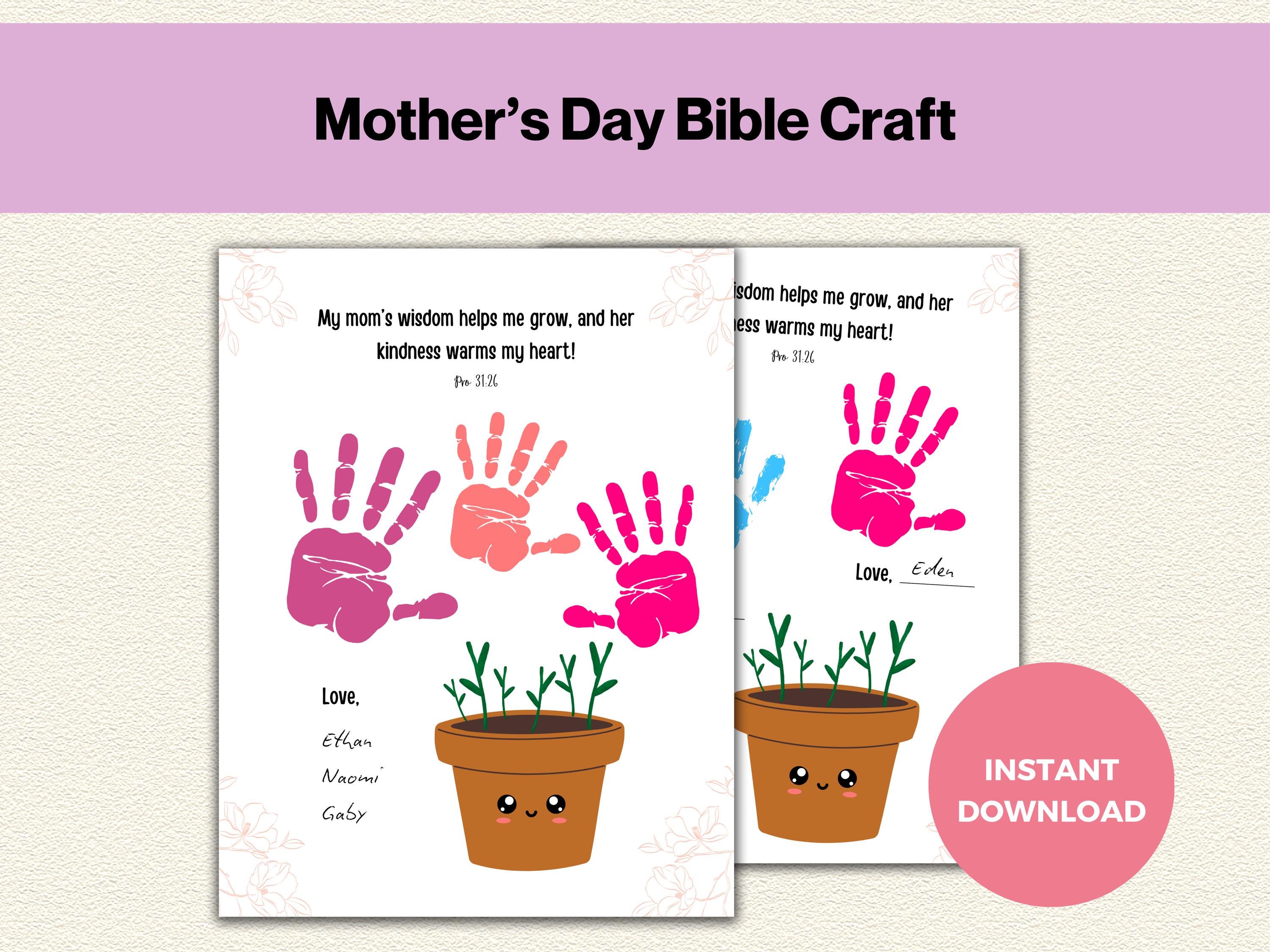 Personalized Christian Handprint Craft - Proverbs 31:26, Flower Pot ...