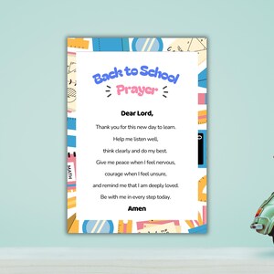First Day of School Prayer Tag, Back to School Prayer Printable Gift ...