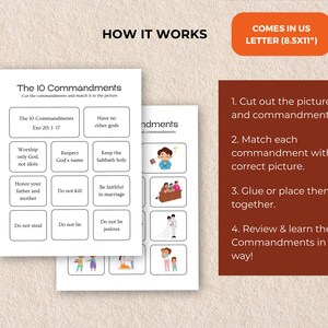 10 Commandments Bible Activity, Printable Christian Worksheet, Sunday ...