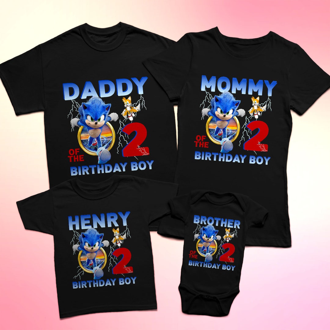 Customized Sonic Birthday Shirts/family Sonic Birthday - Etsy